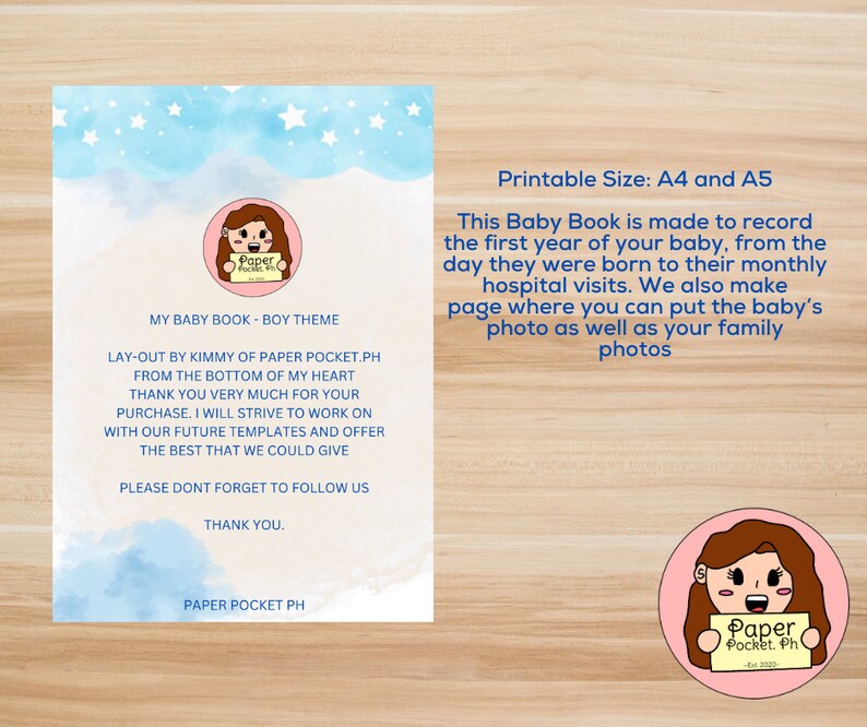 Printable Baby Book PLR Memory Book Baby Journal Digital Download Boy ...