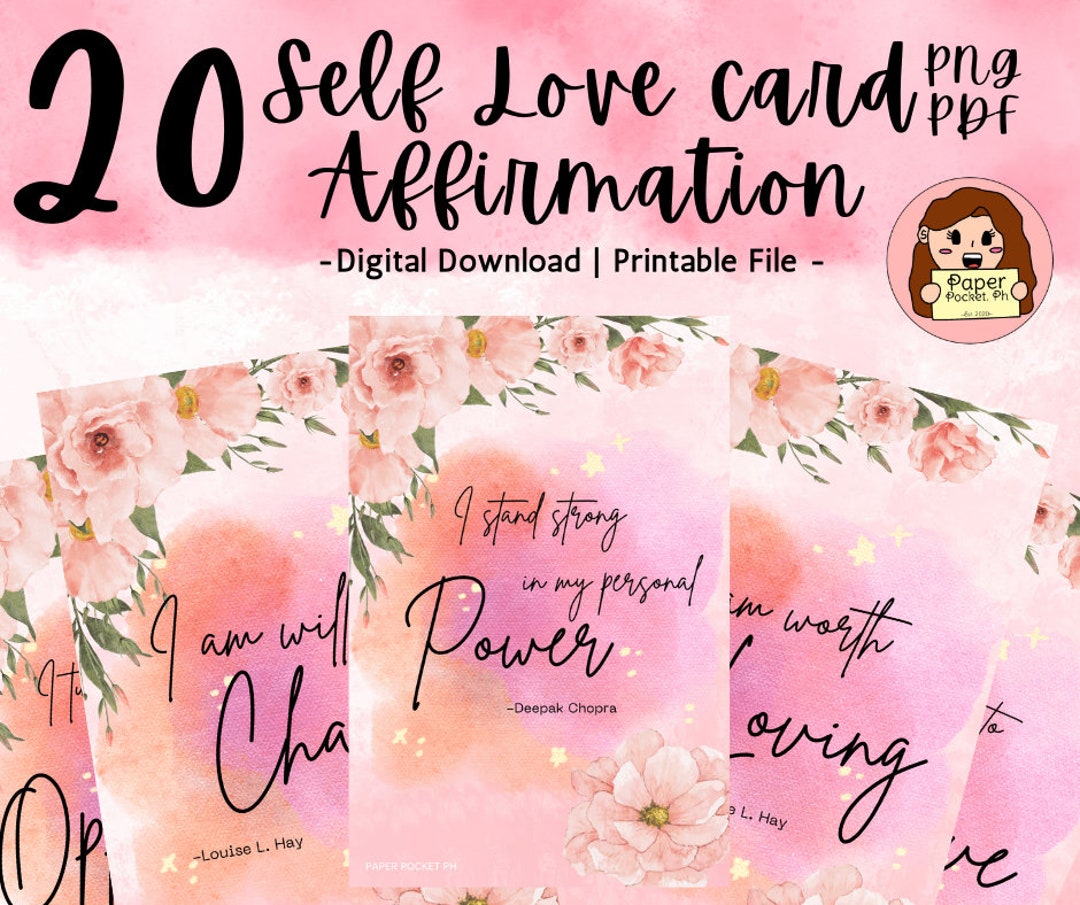20 Self Love Printable Affirmation Card, Positive Affirmation Card ...