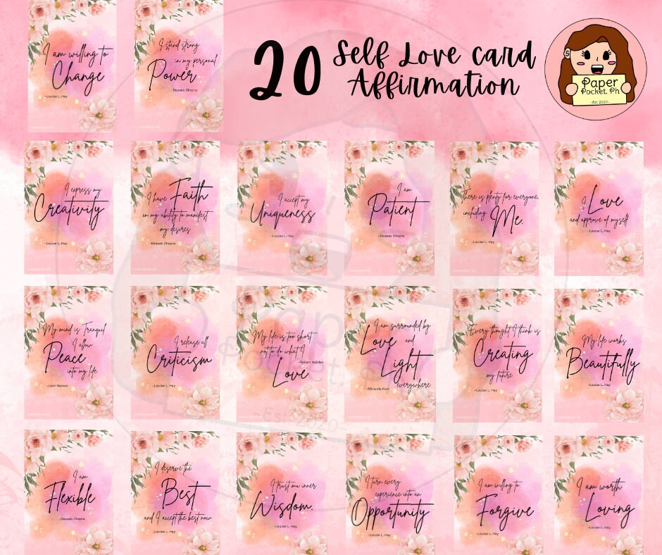 20 Self Love Printable Affirmation Card, Positive Affirmation Card ...