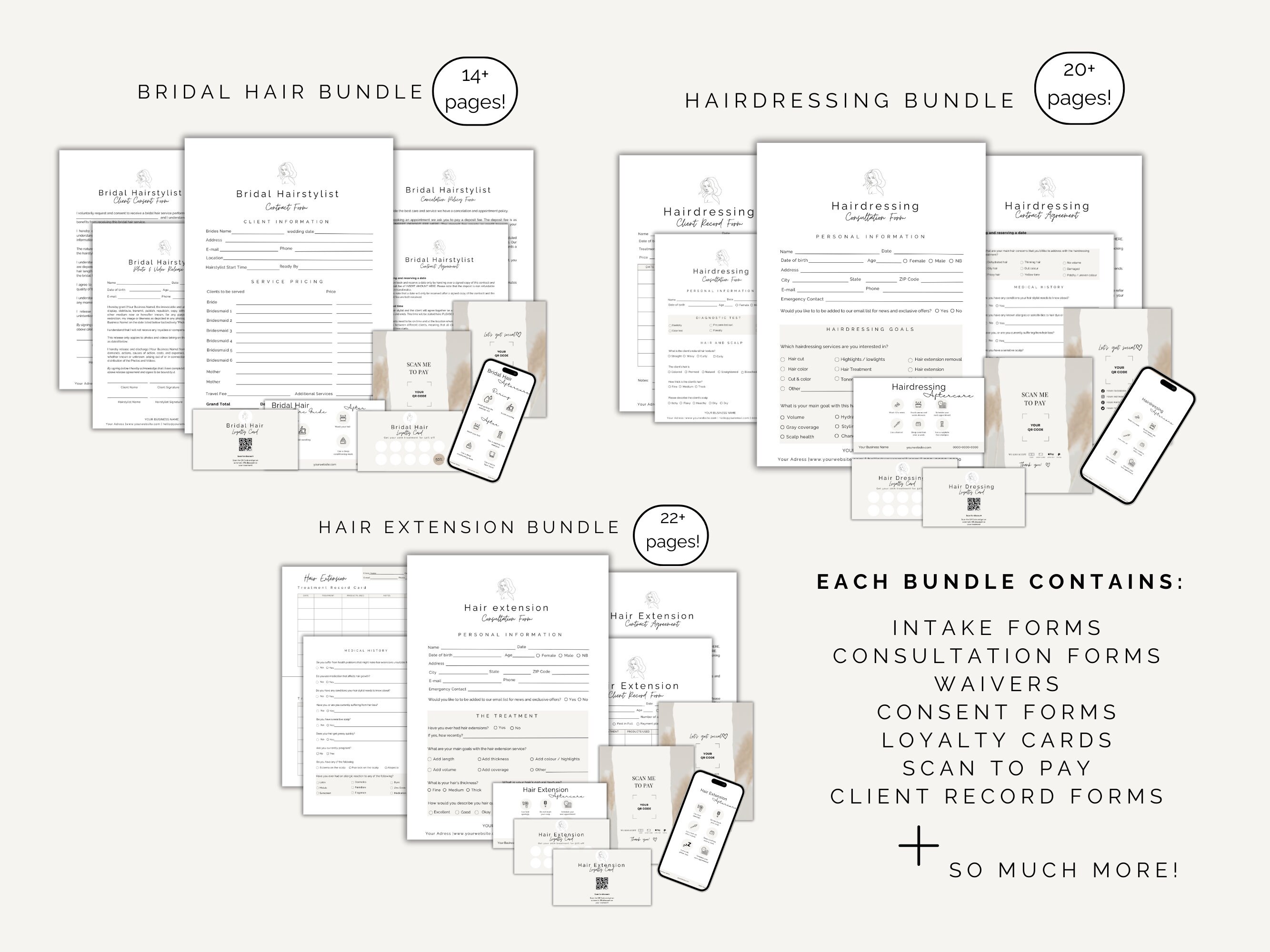 Hair Stylist Forms Hair Agreement Hairstylist Salon Intake Consultation ...