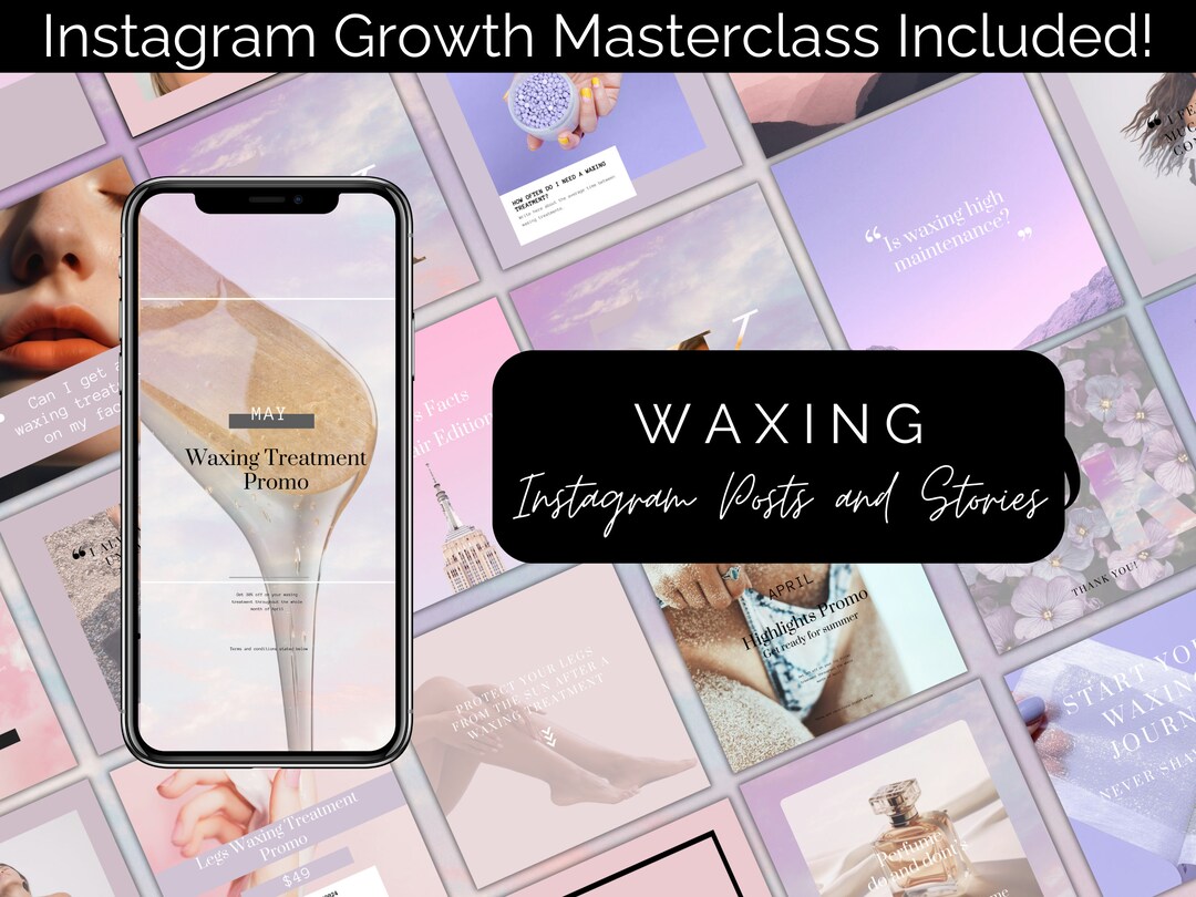 Waxing Post Instagram Template Waxing Treatment Social Media Templates ...