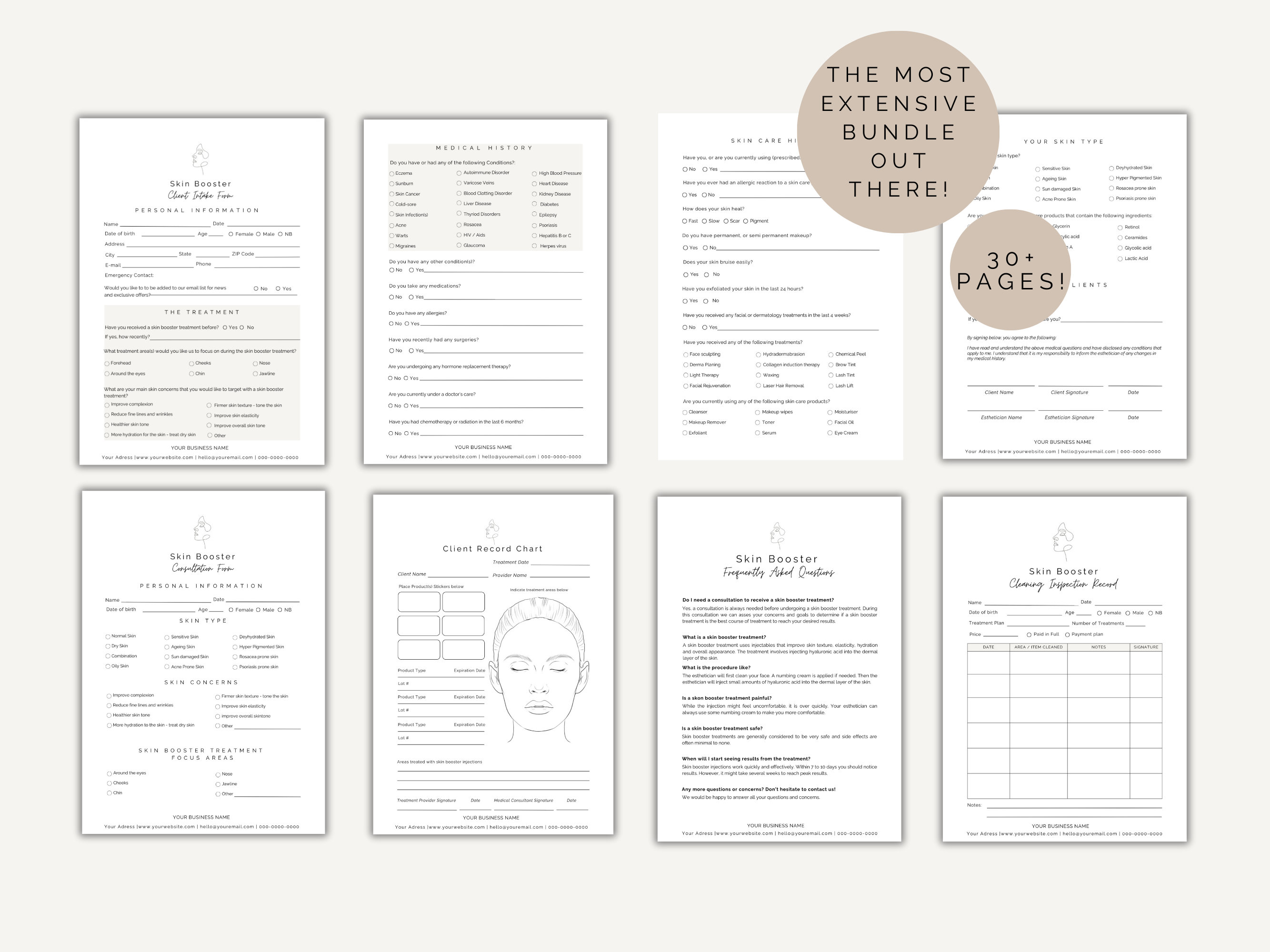 Skin Booster Consent Form Filler Consultation Editable Facial Filler ...