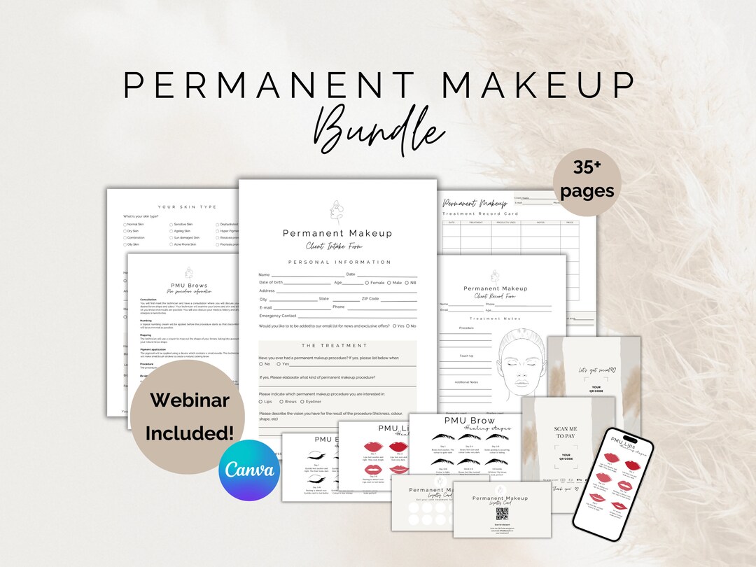 PMU Consent Form Permanent Makeup PMU Forms Esthetician Forms ...