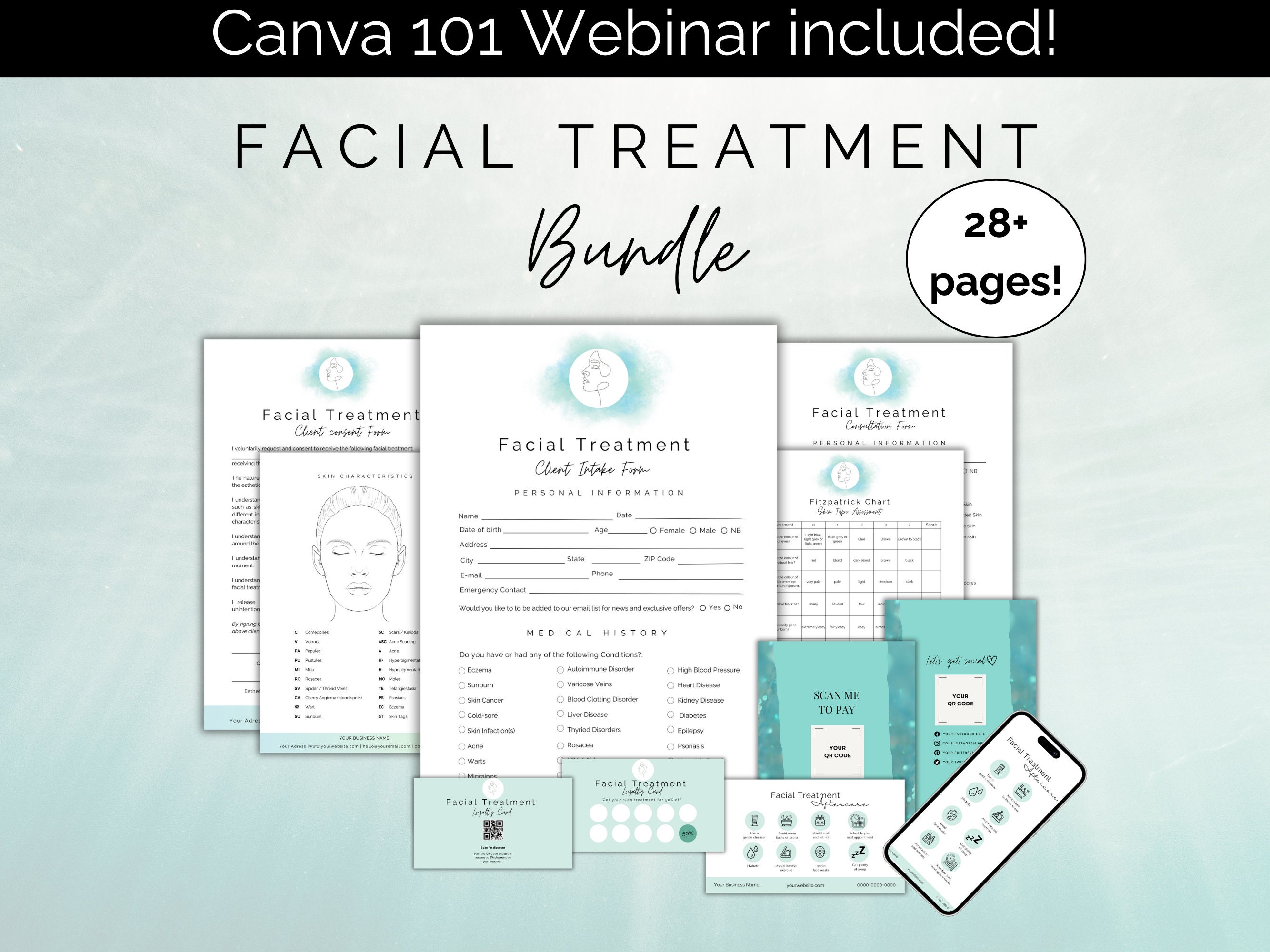 Facial Treatment Forms Facial Intake Form Editable Esthetician Template ...