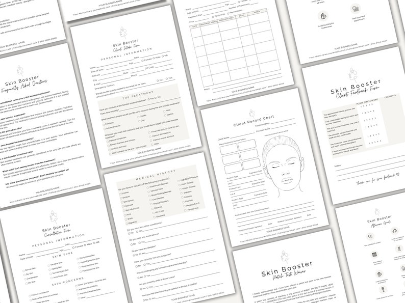 Skin Booster Consent Form Filler Consultation Editable Facial Filler ...