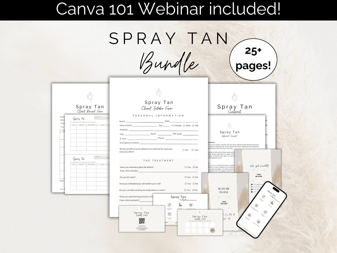 Spray Tan Consent Form | Spray Tanning | Tanning Salon Forms | Editable ...