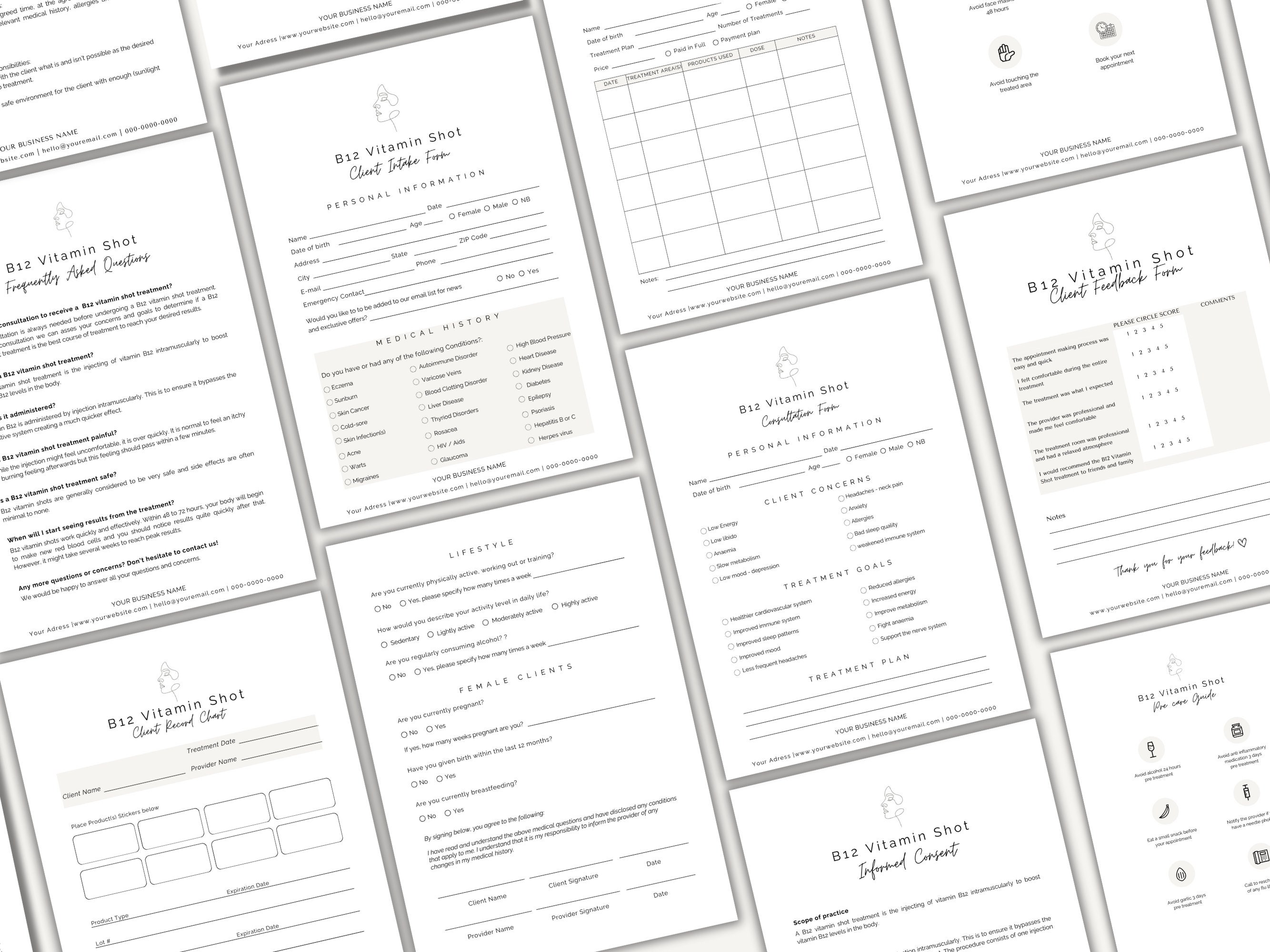 B12 Vitamin Injection Forms Nurse Injector Canva B12 Shot Consent Form ...