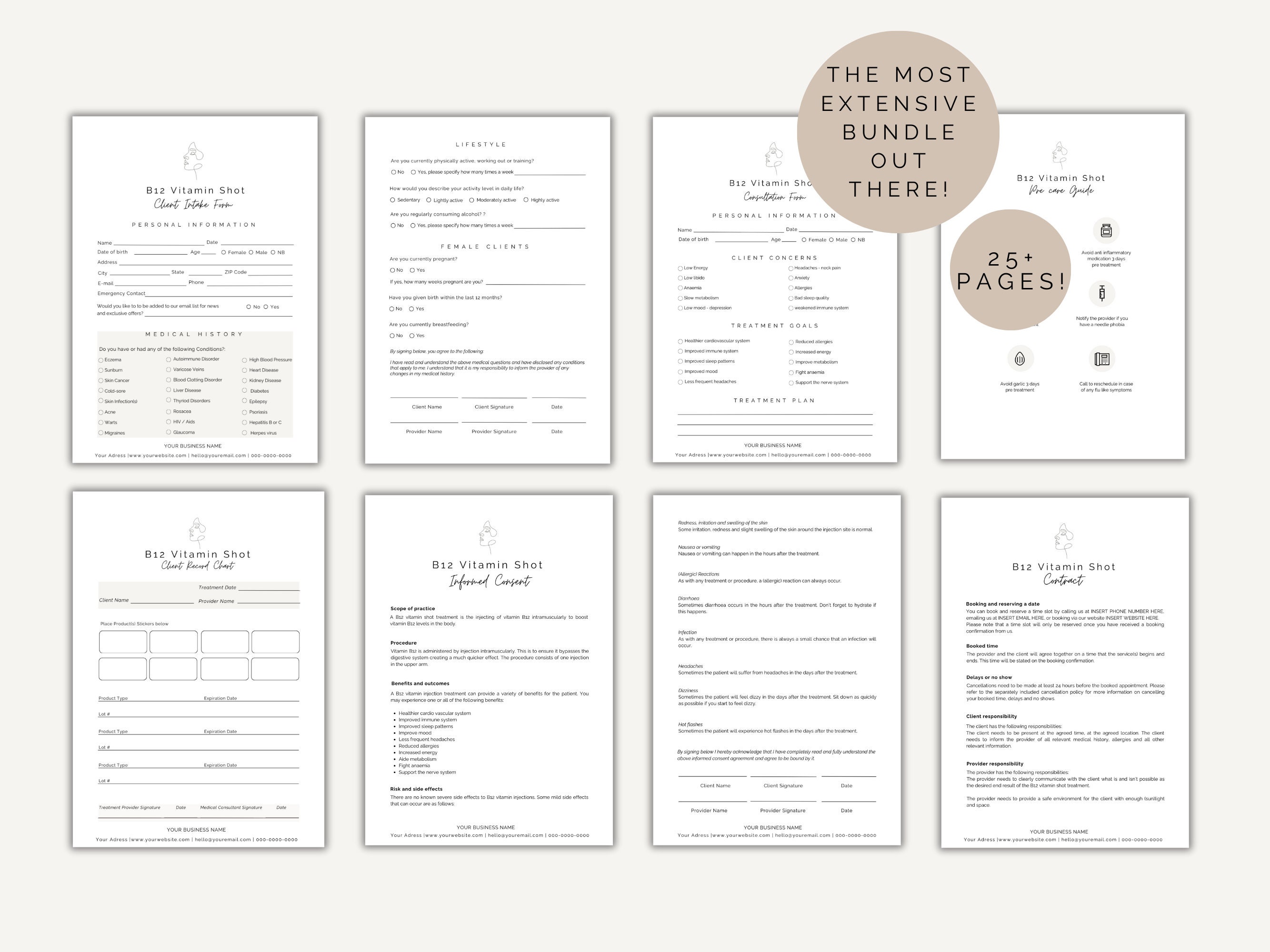 B12 Vitamin Injection Forms Nurse Injector Canva B12 Shot Consent Form ...
