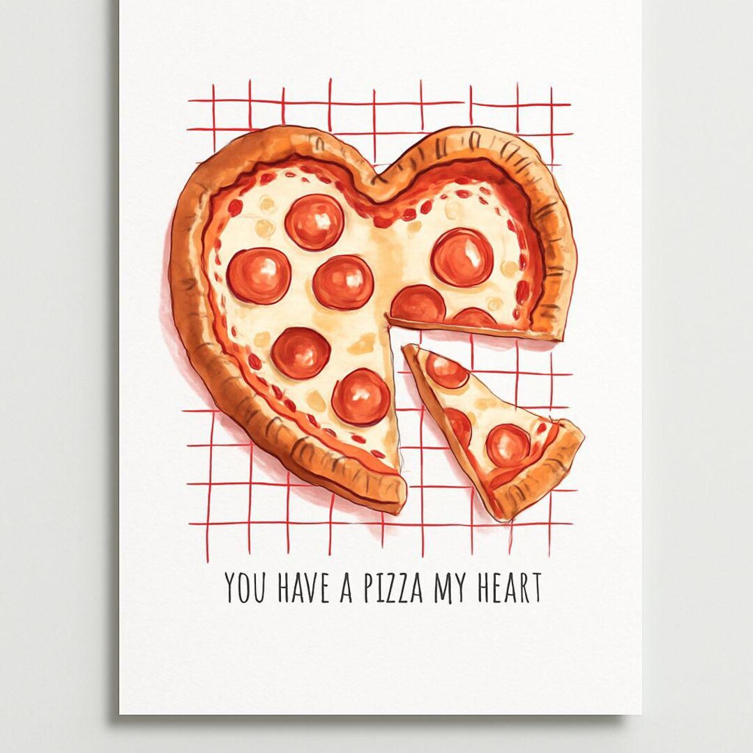 Printable Pizza Happy Birthday Card! Print, Fold and Send! Instant ...