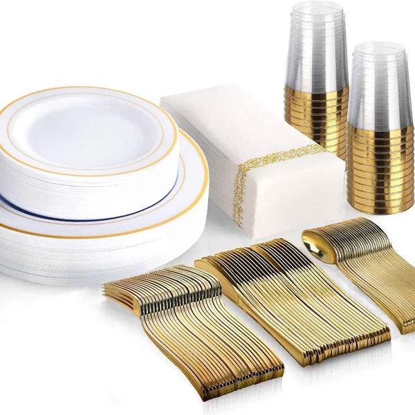 Plastic Cups With Gold Rim - Etsy