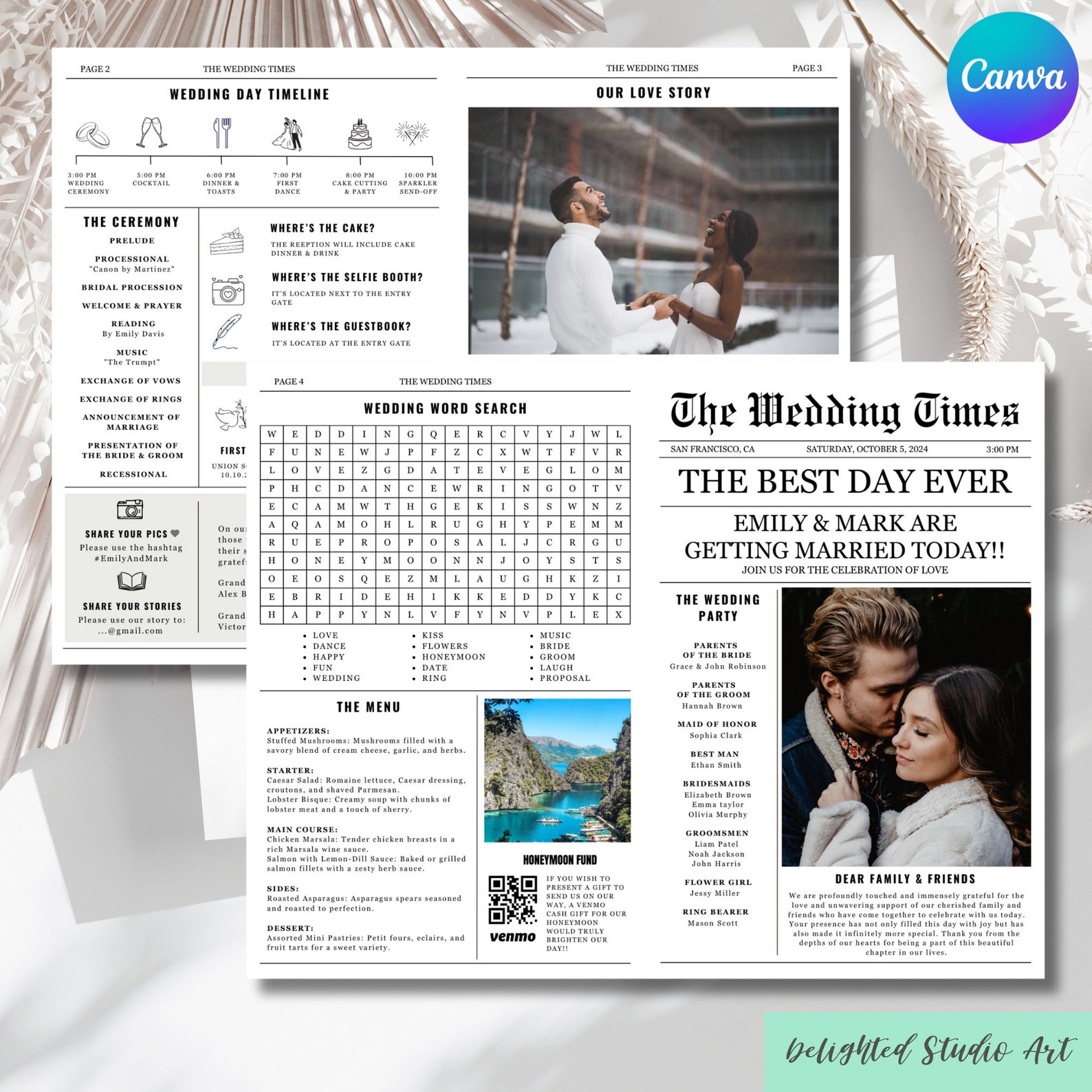 Editable Wedding Infographic, Printable Wedding Timeline, Folded ...