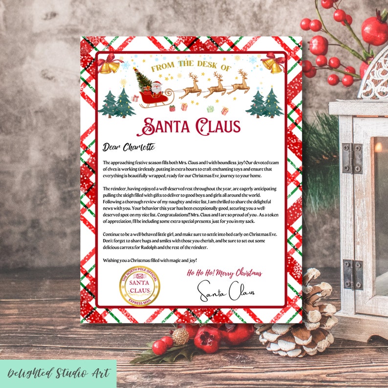 Editable Personalized Santa Letter From the Desk of Santa Christmas ...
