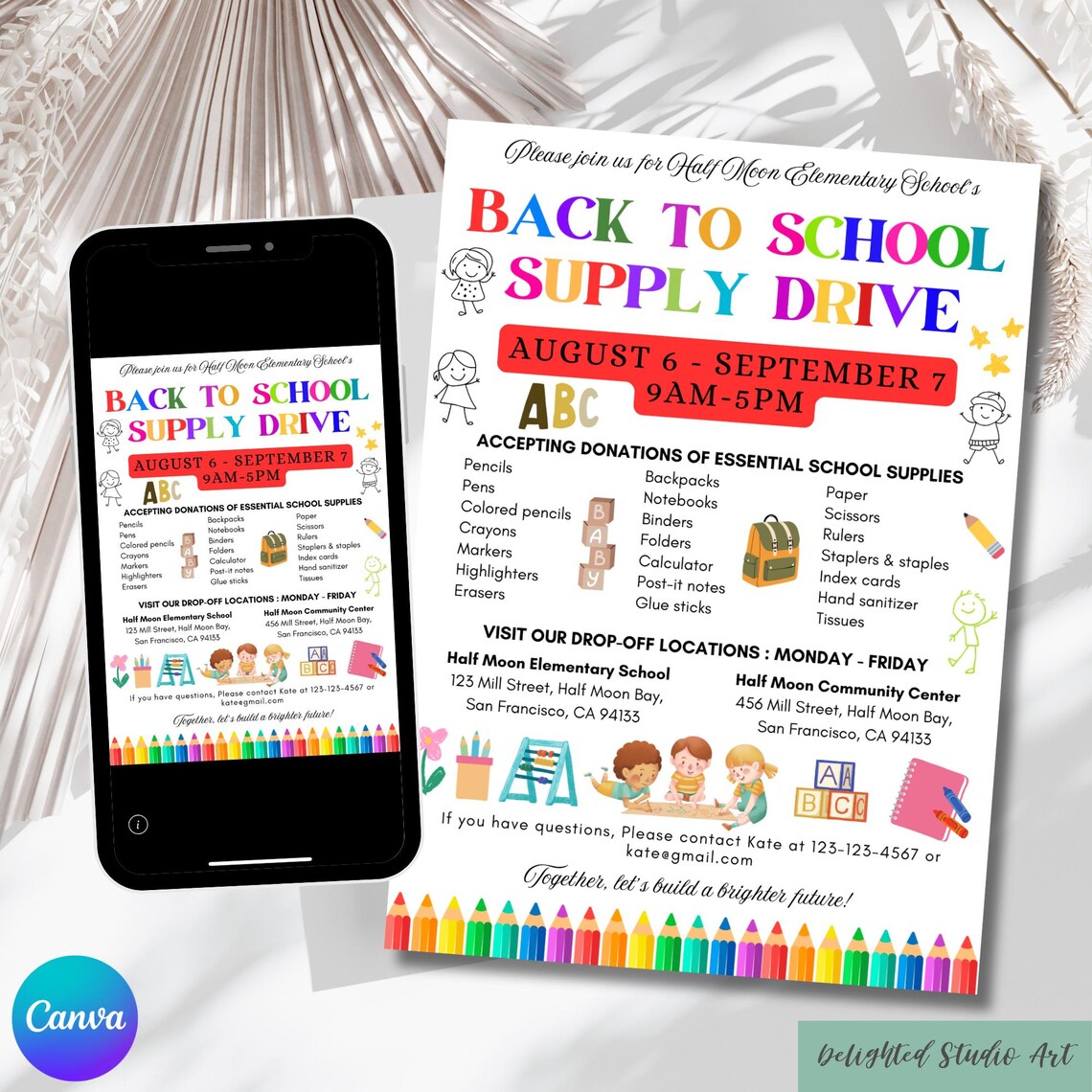 Back to School Supply Drive Flyer: Editable Template (digital) - Etsy