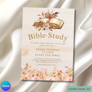 Women's Bible Study Invitation Template: Christian Book Club Flyer ...