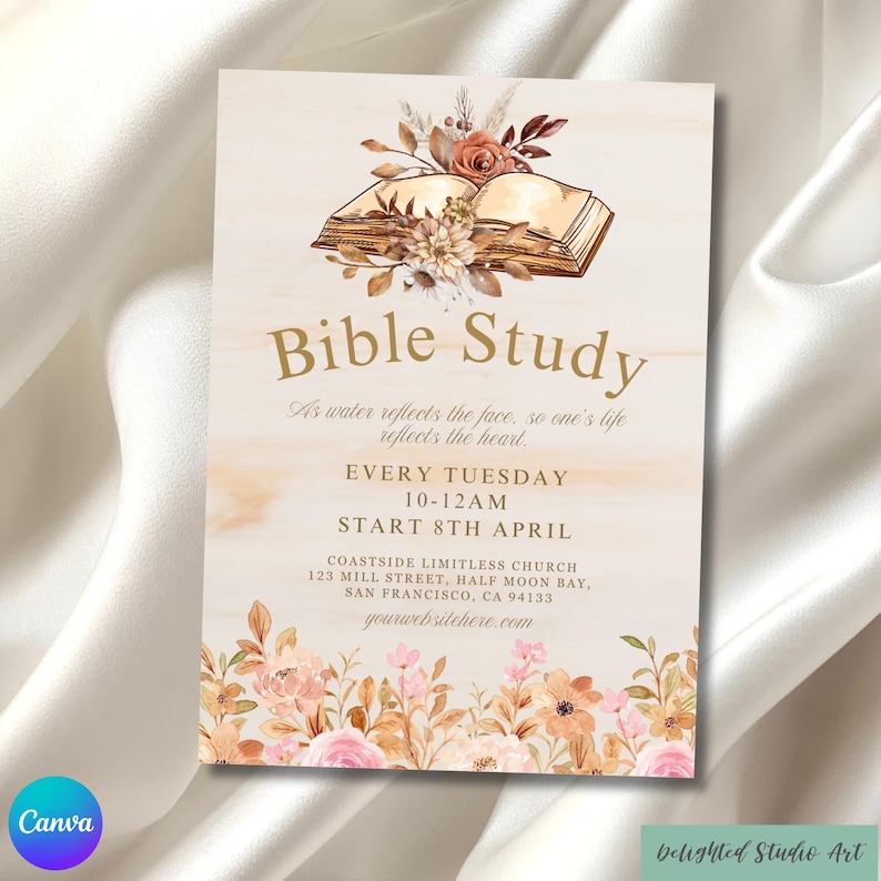 Women's Bible Study Invitation Template: Christian Book Club Flyer ...