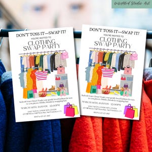 Clothing Swap Party Invitation Template: Editable Canva Design (digital ...