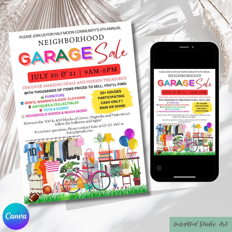 Editable Garage Flyer Template, Canva Invitation (digital Download) - Etsy