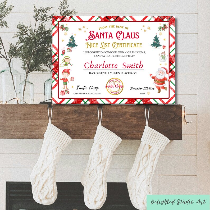 Editable Personalized Santa Certificate Letter From the Desk of Santa ...