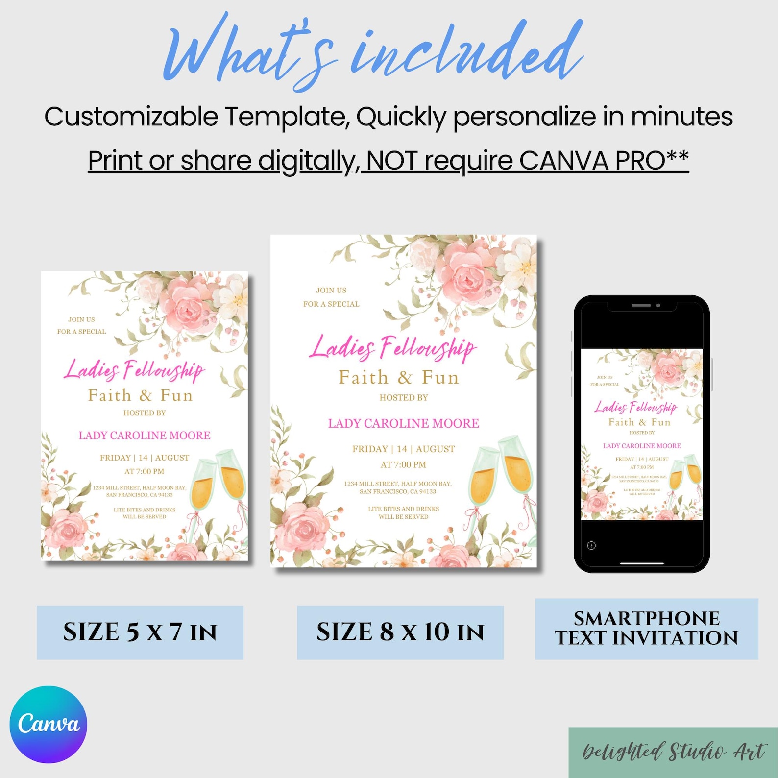 Editable Ladies Fellowship Invitation: Floral Christian Retreat Invite ...