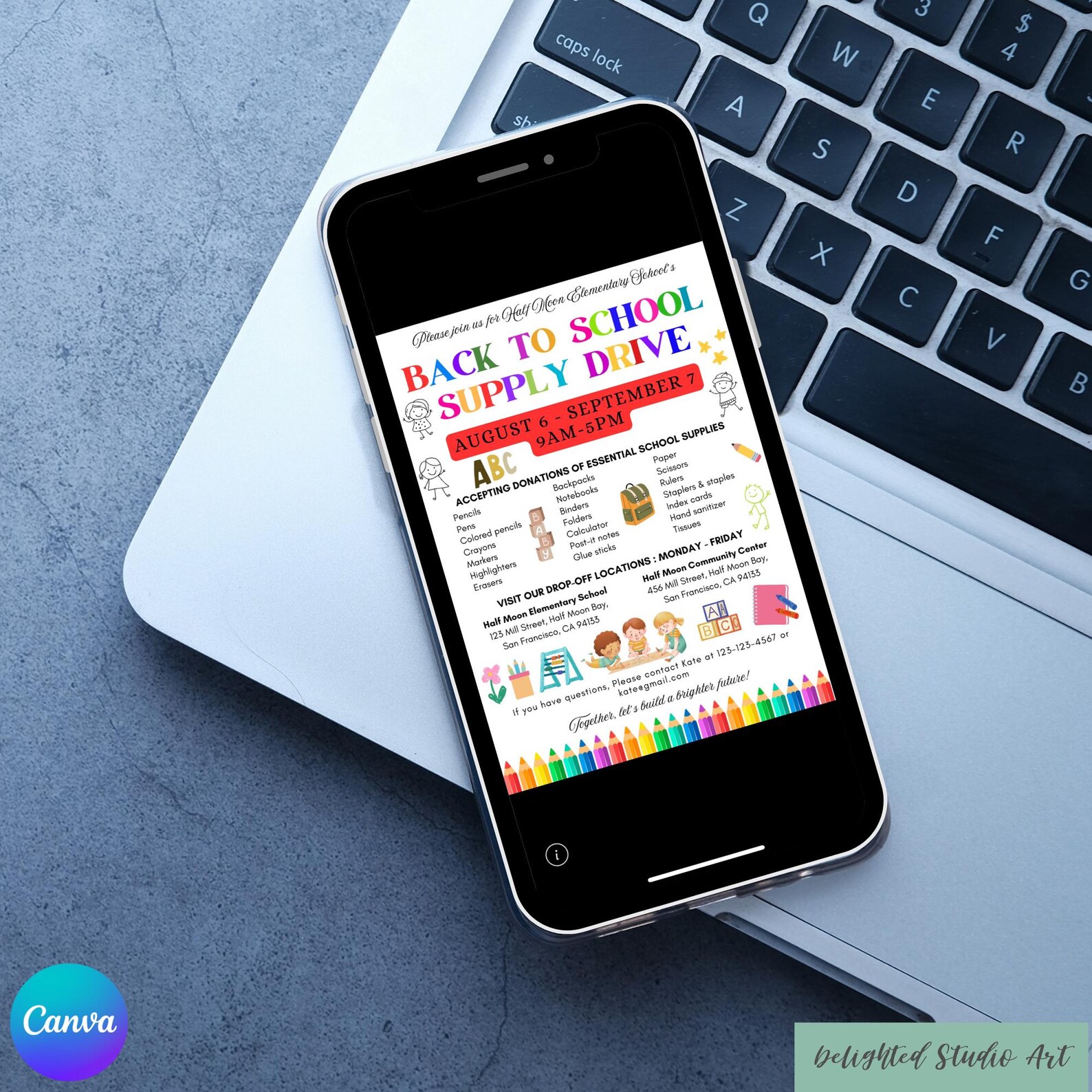 Back to School Supply Drive Flyer: Editable Template (digital) - Etsy