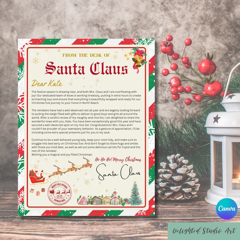 Editable Letter From Santa Claus, Christmas Letter, North Pole Mail ...