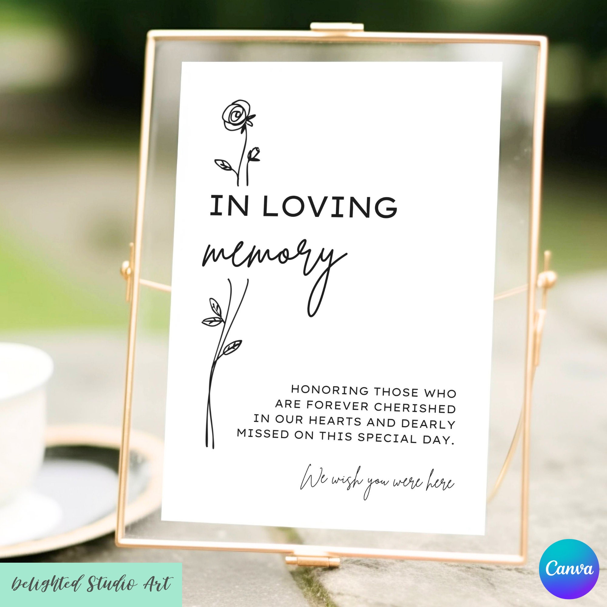 Minimalist in Loving Memory Sign Template, Wish You Were Here Sign ...