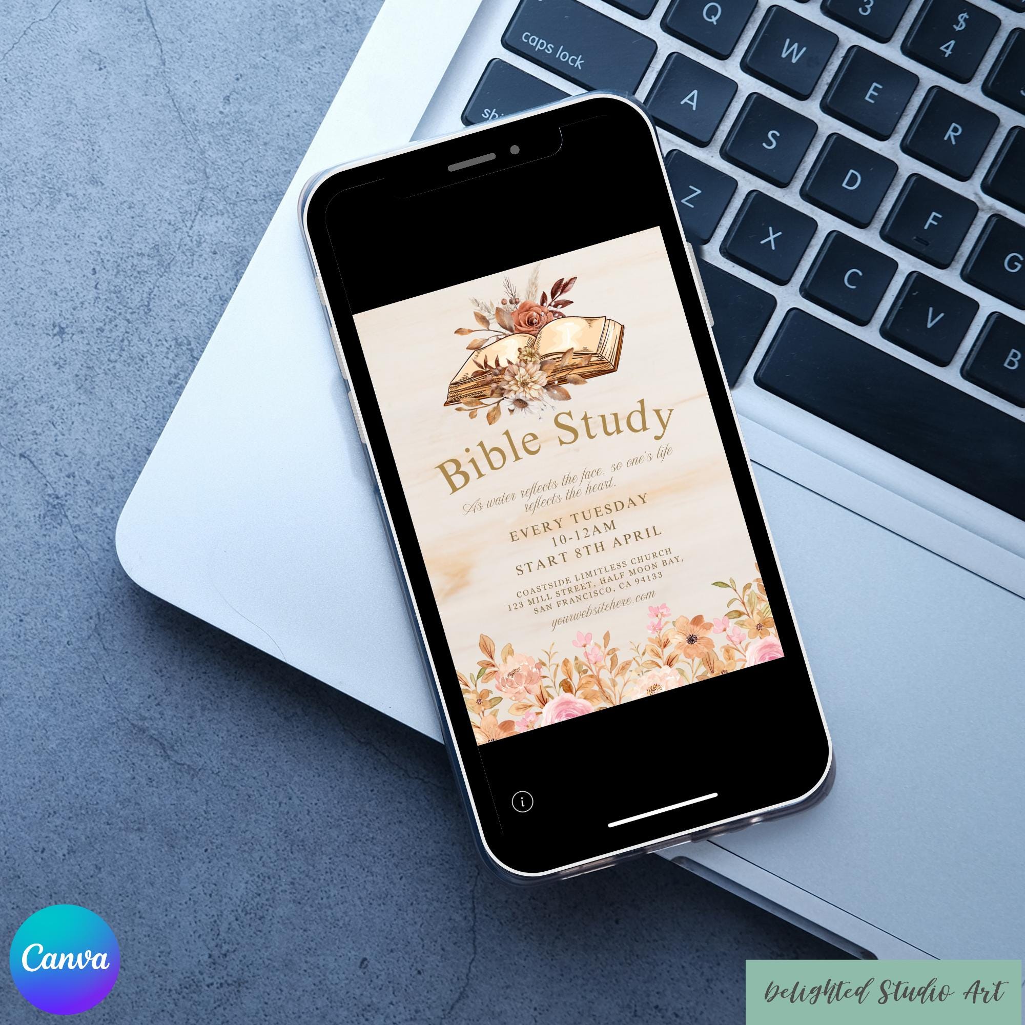 Women's Bible Study Invitation Template: Christian Book Club Flyer ...