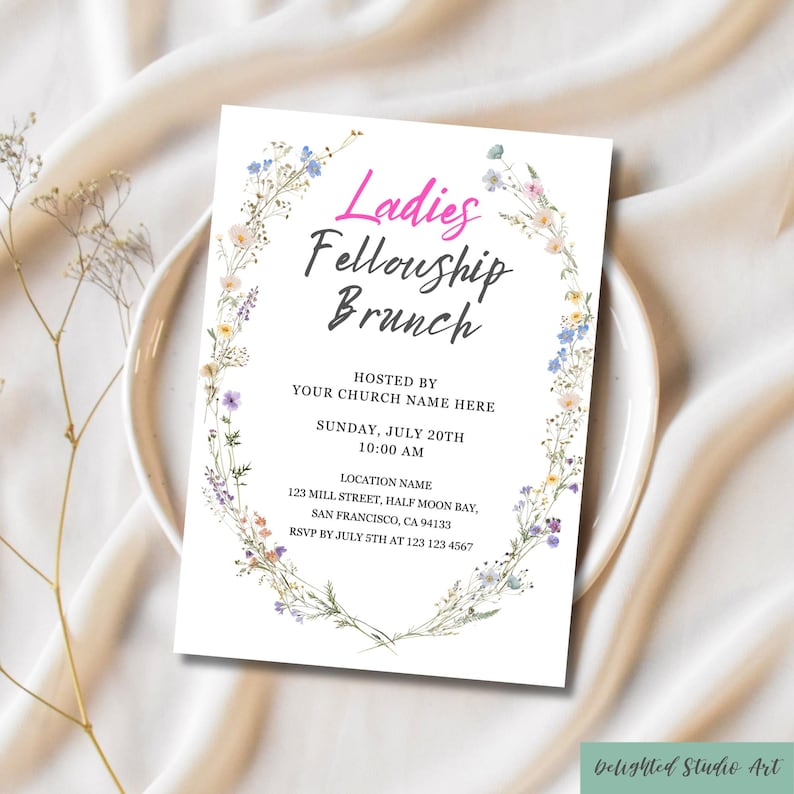 Ladies Fellowship Brunch Invitation: Floral Church Event (digital ...