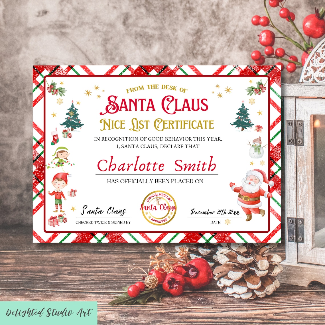 Editable Personalized Santa Certificate Letter From the Desk of Santa ...
