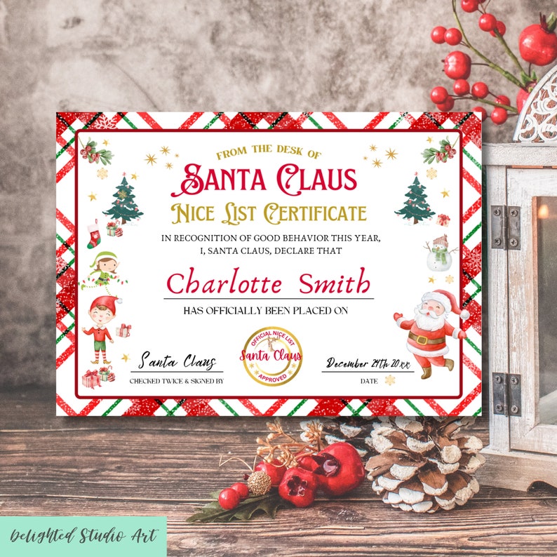 Editable Personalized Santa Certificate Letter From the Desk of Santa ...