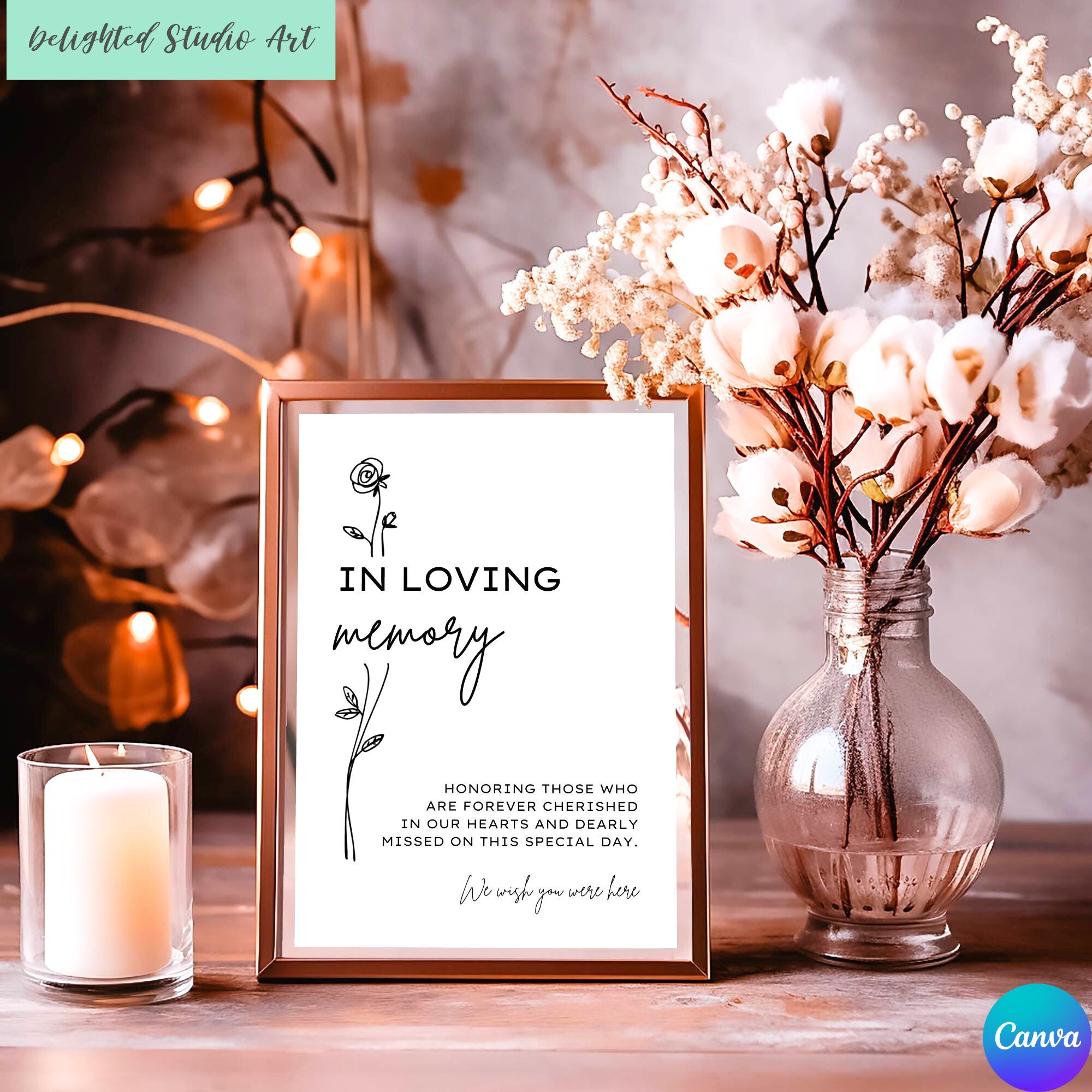 Minimalist in Loving Memory Sign Template, Wish You Were Here Sign ...