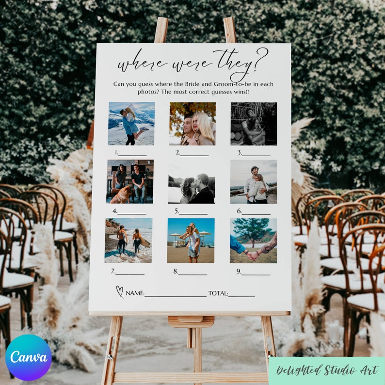 Where Were They Photo Game: Bridal Shower, Wedding Shower (editable ...