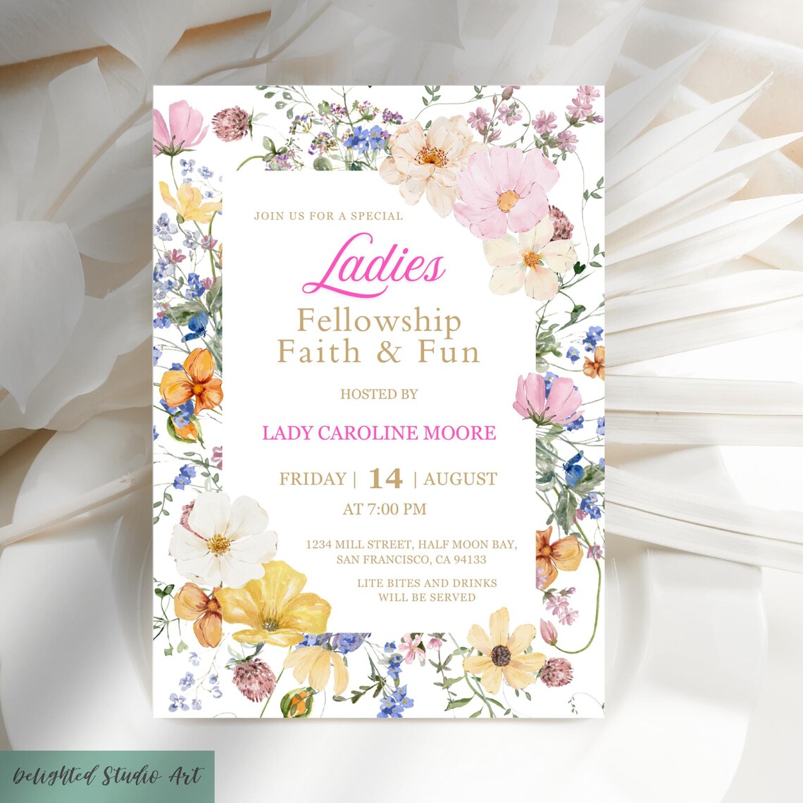 Floral Ladies Fellowship Invitation Template (digital Download) - Etsy