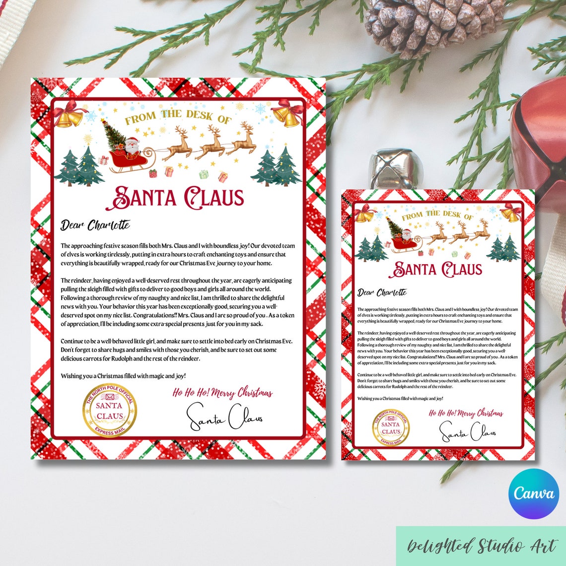 Editable Personalized Santa Letter From the Desk of Santa Christmas ...