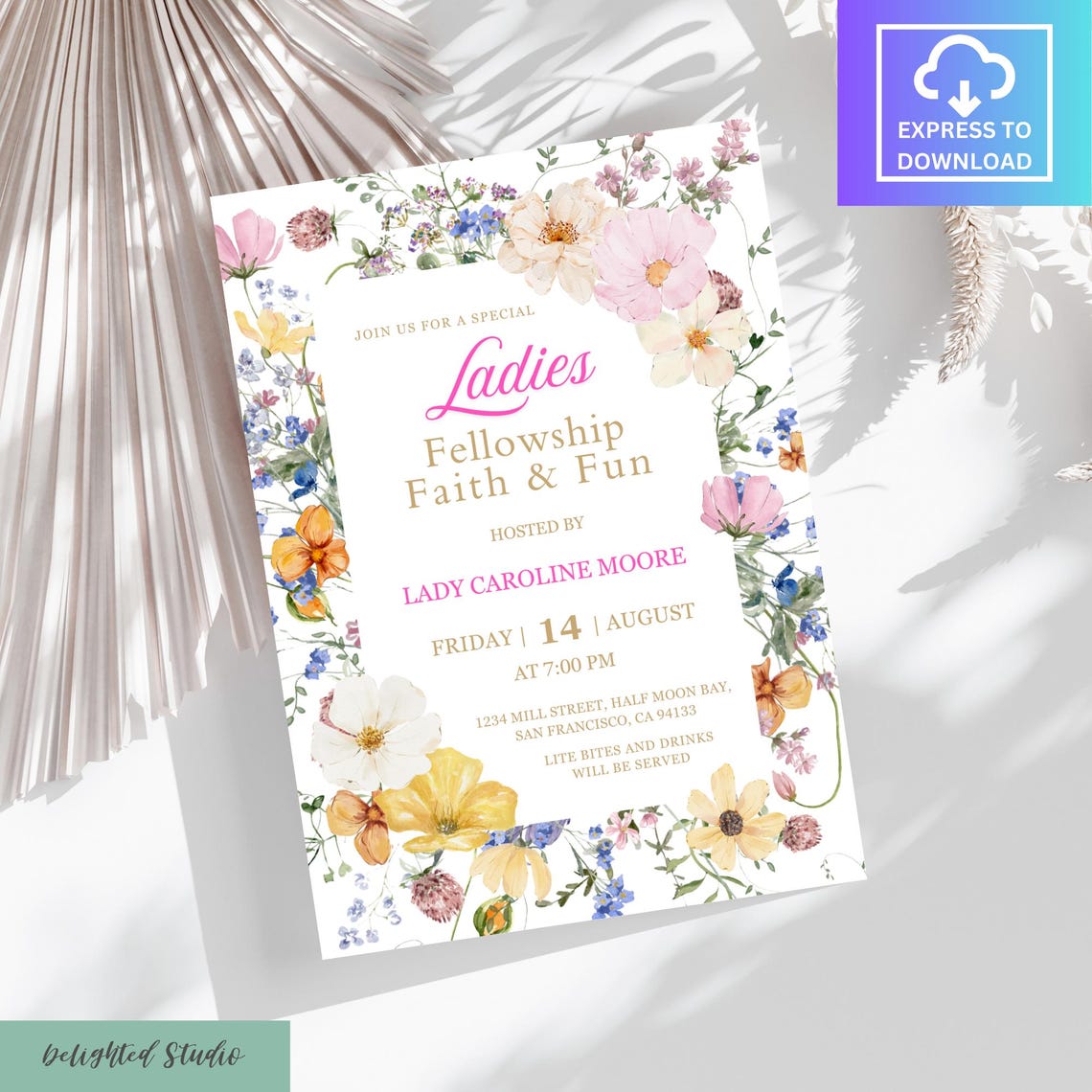 Floral Ladies Fellowship Invitation Template (digital Download) - Etsy