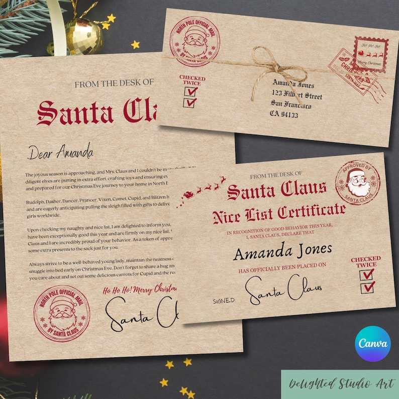 Editable Letter From Santa Claus, Christmas Letter, North Pole Mail ...