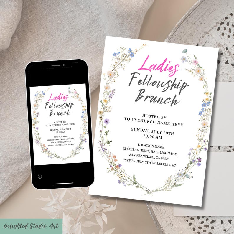 Ladies Fellowship Brunch Invitation: Floral Church Event (digital ...