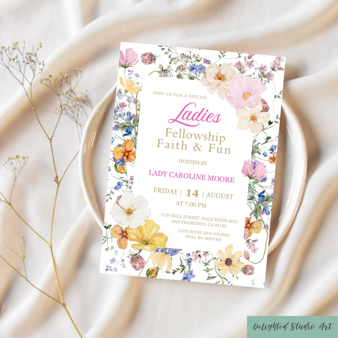 Floral Ladies Fellowship Invitation Template (digital Download) - Etsy