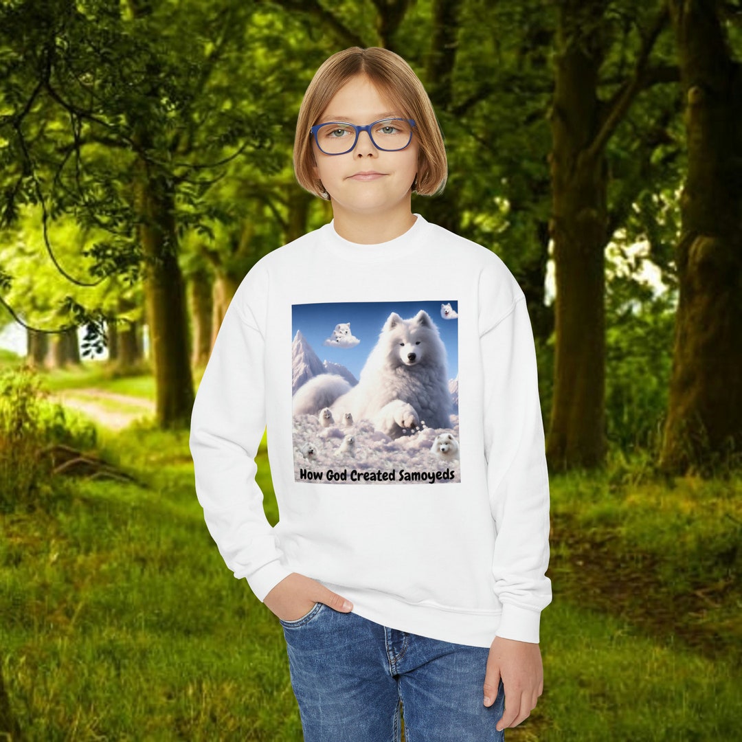 Youth Crewneck Samoyed Sweatshirt Samoyed Cloud God - Etsy