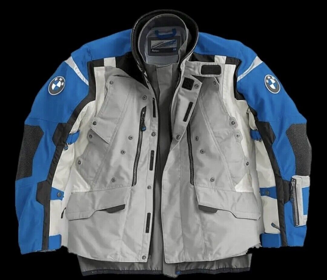 Men Blue/gray BMW Motorrad Rallye Motorcycle Riding Jacket Ce - Etsy