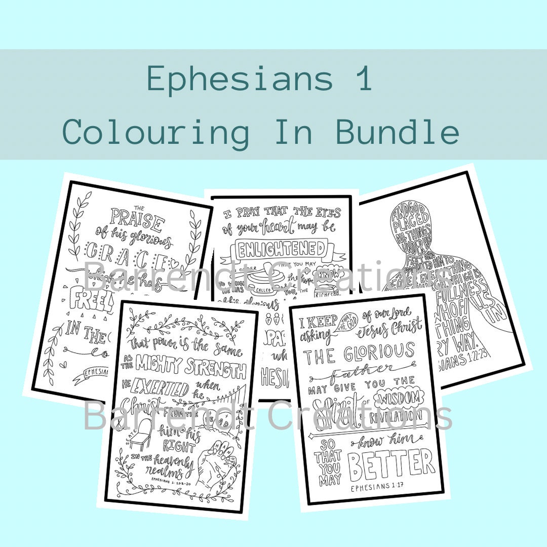 Ephesians 1 Colouring In Bundle Etsy Ephesians 1 Colouring In Bundle Etsy