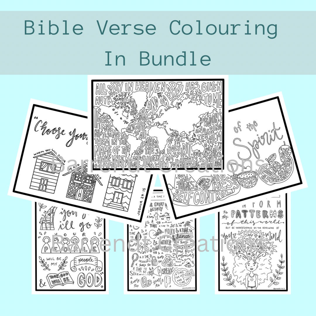 Bible Verse Colouring in Bundle - Etsy