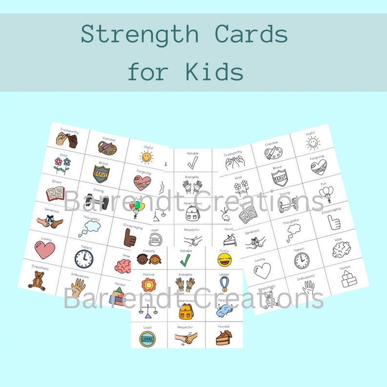 Character Strength Cards - Etsy