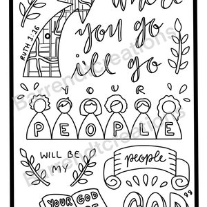 Ruth 1 Bible Verse Colouring in Page - Etsy Canada