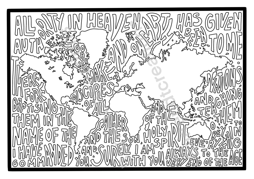 The Great Commission Colouring in Page - Etsy