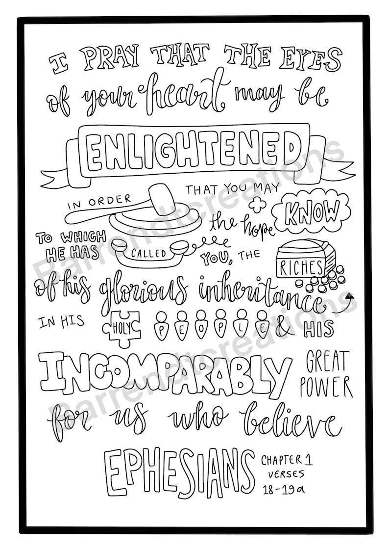 Ephesians 1 Colouring in Bundle - Etsy