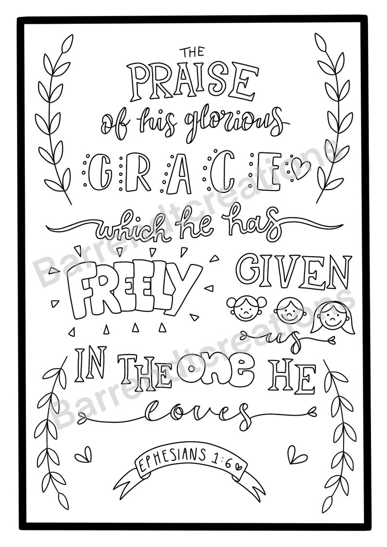 Ephesians 1 Colouring in Bundle - Etsy