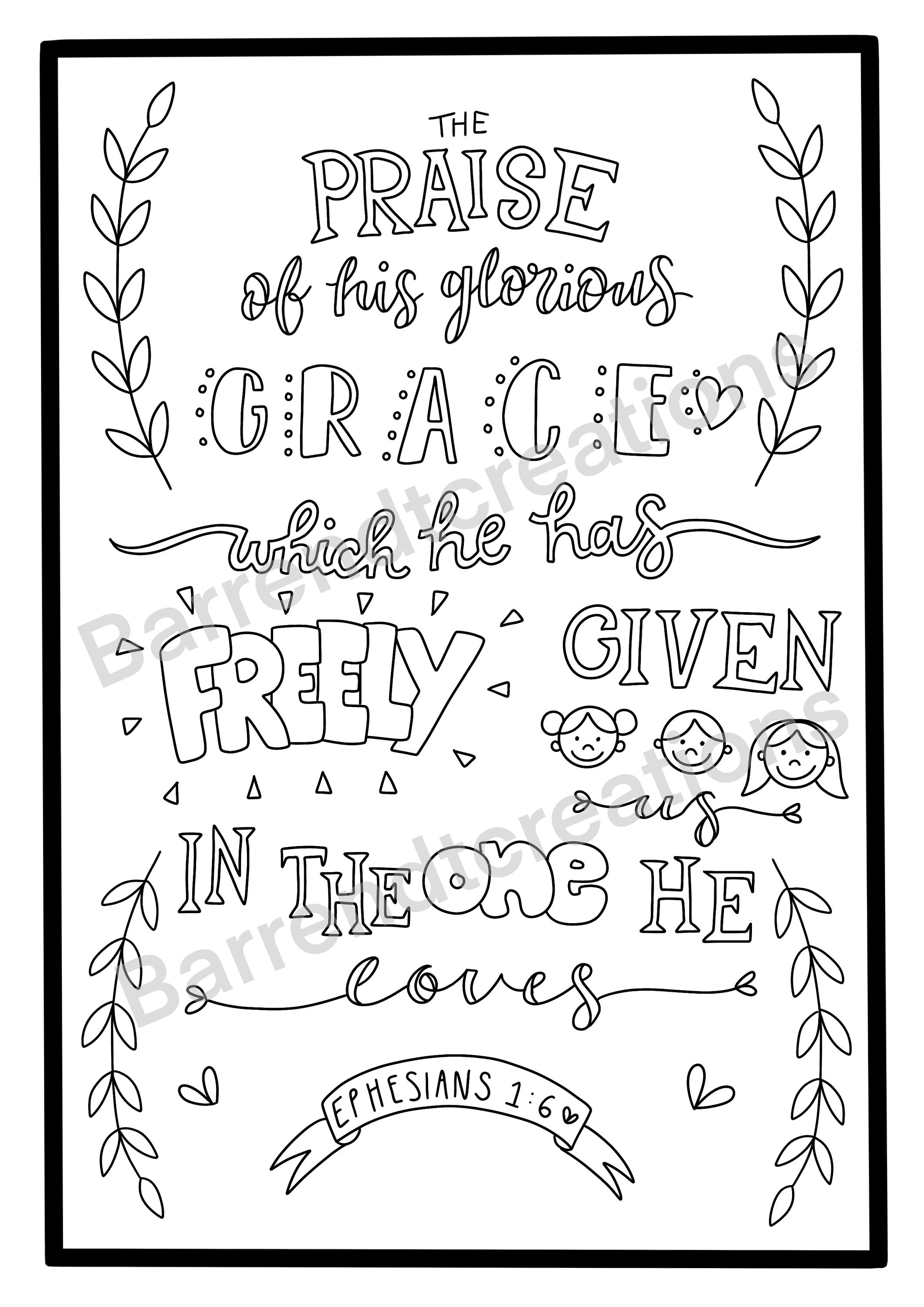 Ephesians 1 Colouring in Bundle - Etsy