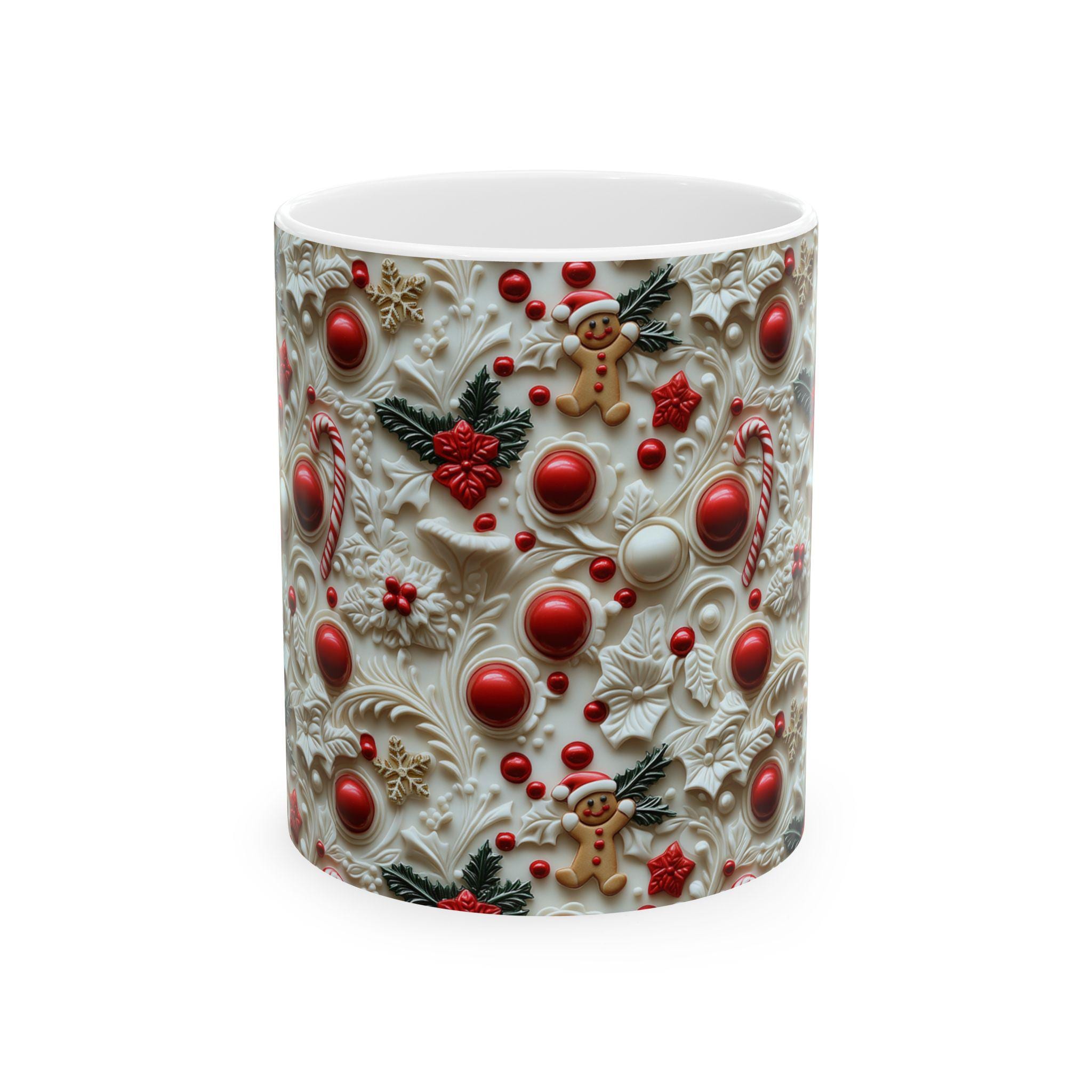 Christmas Mug Template 3D, Christmas Design Mug Print, Holiday Coffee ...