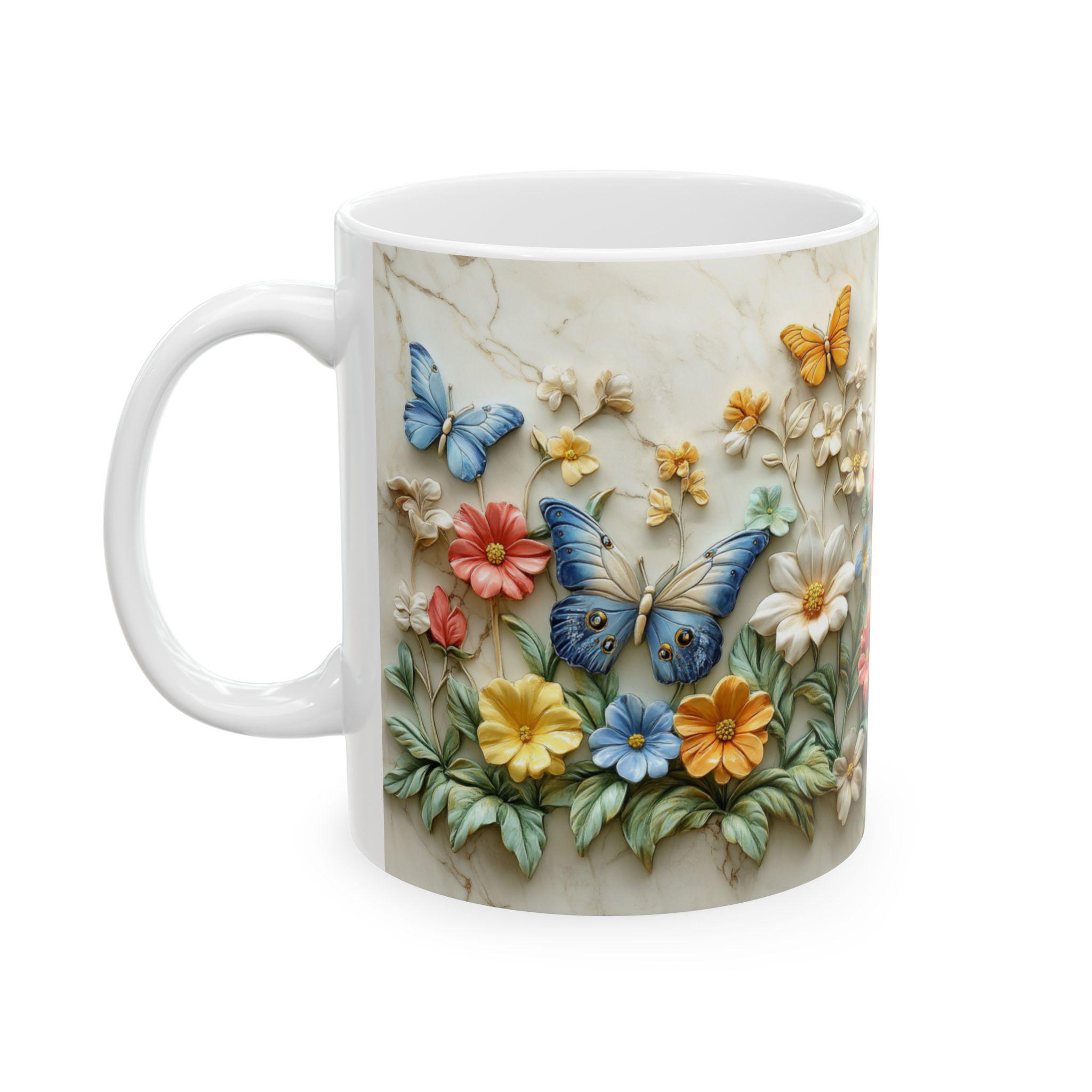 3D Summer Garden Butterfly Mug Sublimation, Digital Download, Carved ...